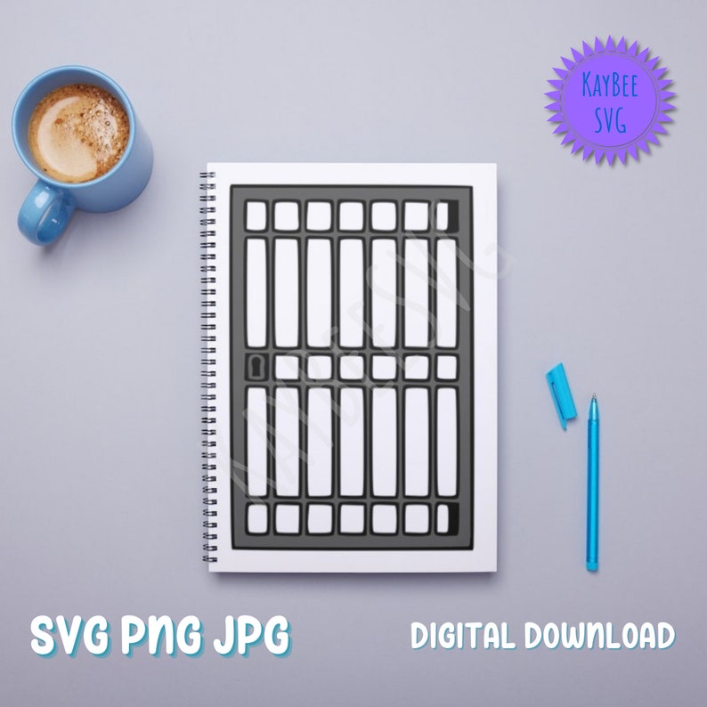 Jail Cell Door SVG PNG JPG Clipart Digital Cut File Download - Etsy