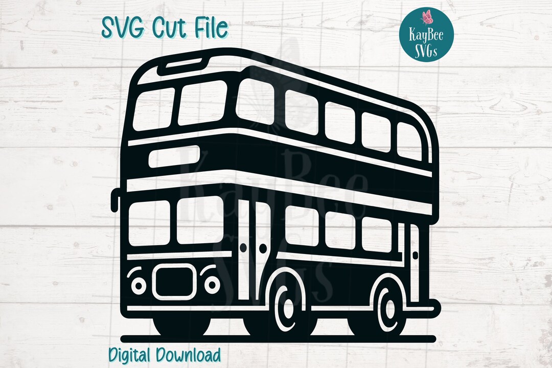Double-decker Bus SVG Cut File for Cricut, Silhouette, Digital Download ...