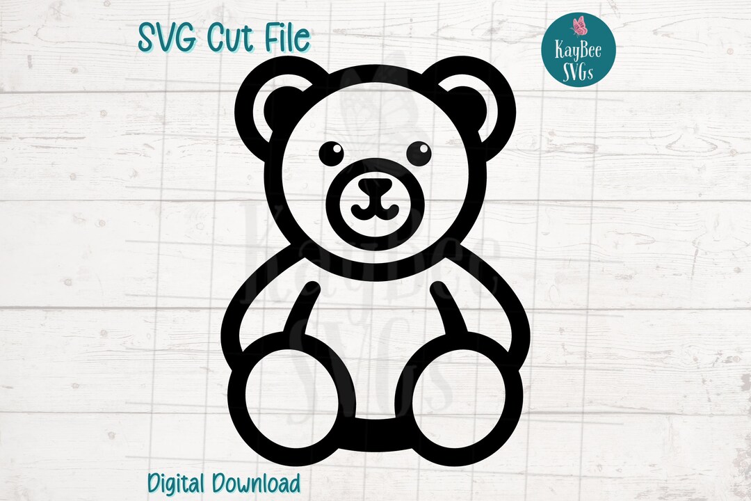 Teddy Bear SVG Cut File for Cricut, Silhouette, Digital Download ...