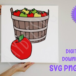 Bushel of Apples SVG PNG JPG Clipart Digital Cut File Download - Etsy
