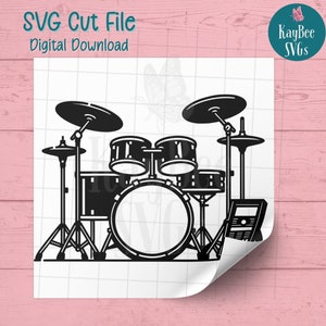 Drum Kit Drums SVG Cut File for Cricut, Silhouette, Digital Download ...