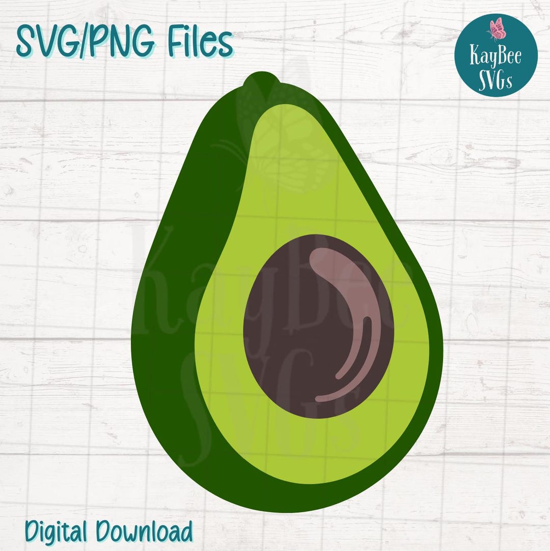 Avocado SVG PNG Cut Files for Cricut, Silhouette Digital Download ...