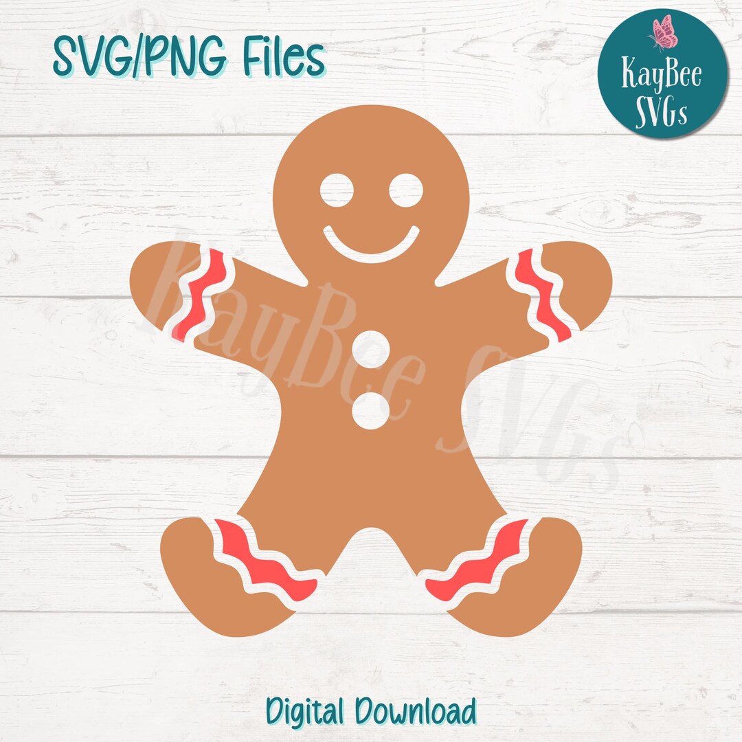 Gingerbread Man SVG & PNG Cut Files for Cricut, Digital Download, Laser ...