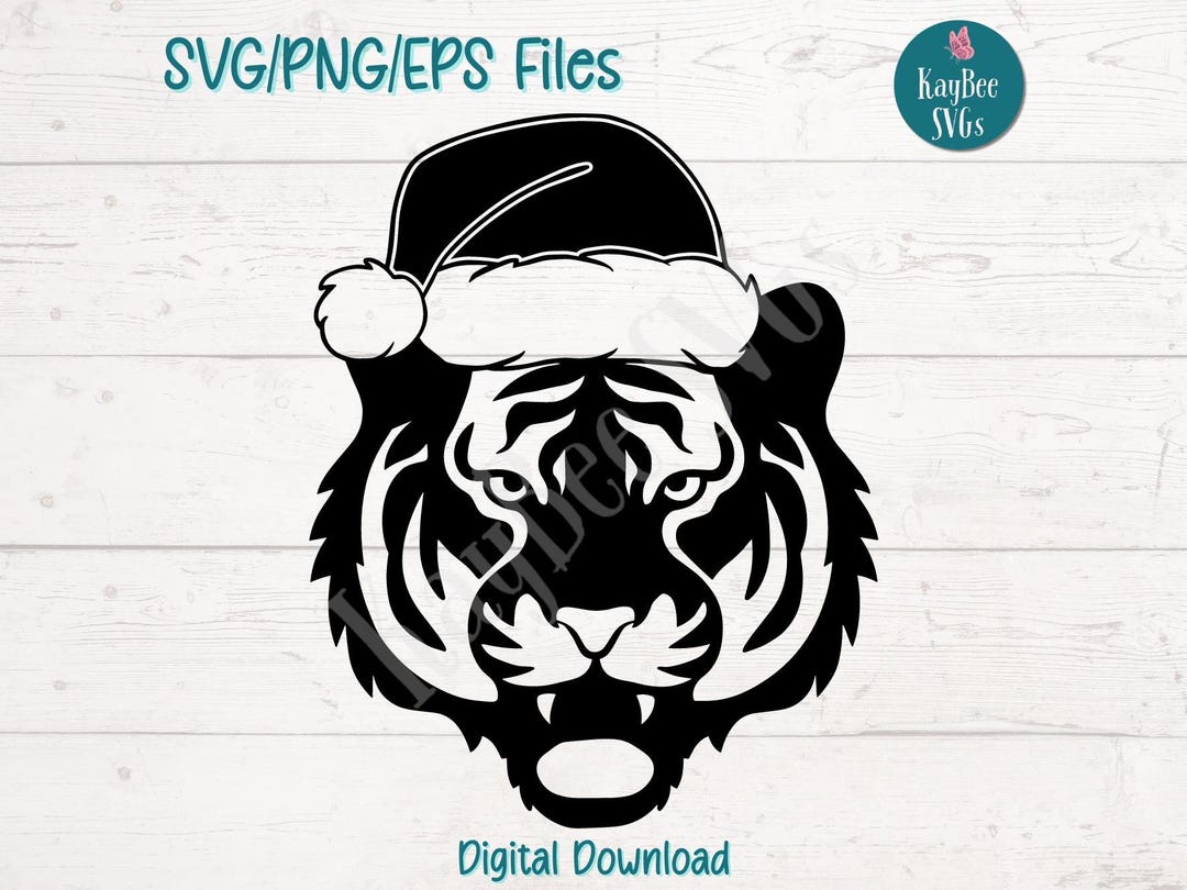 Christmas Tiger SVG | PNG | EPS Cut Files for Cricut, Silhouette ...