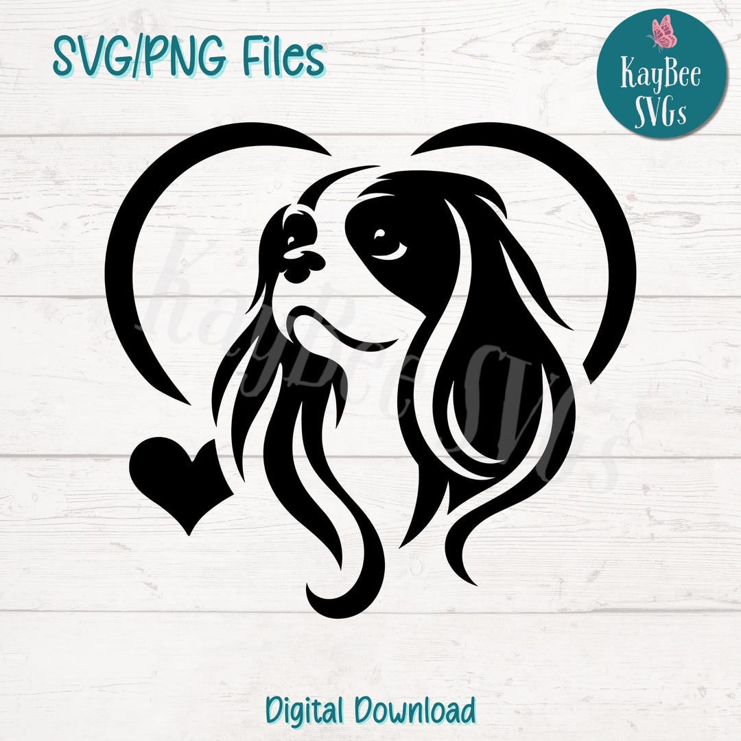 Cavalier King Charles Spaniel Heart SVG, Cricut Silhouette Cut Files ...