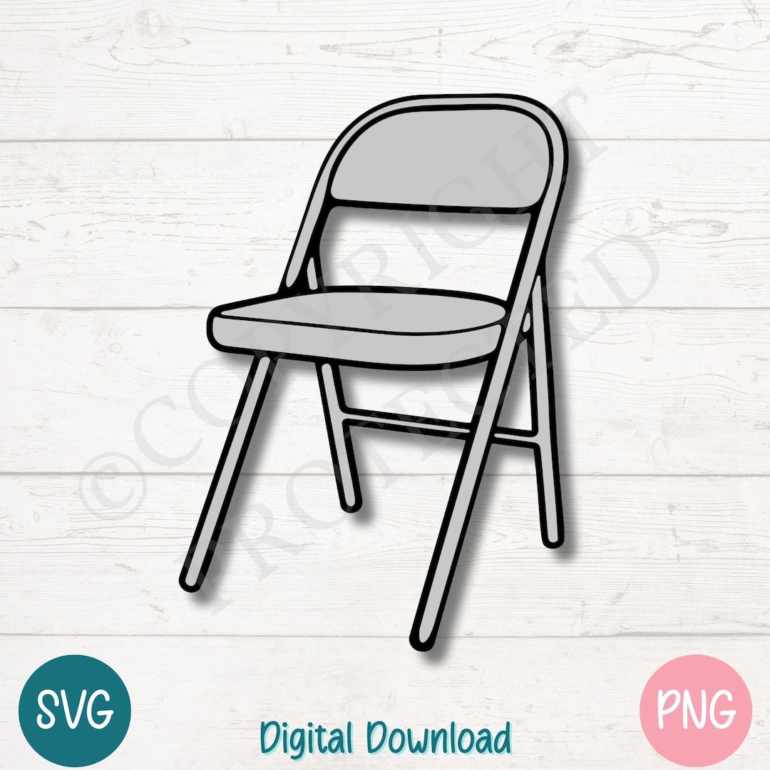 Metal Folding Chair SVG PNG Cut Files for Cricut Silhouette Digital ...