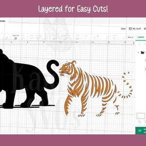 Tiger SVG Cut File for Cricut, Silhouette, Digital Download, Printable ...