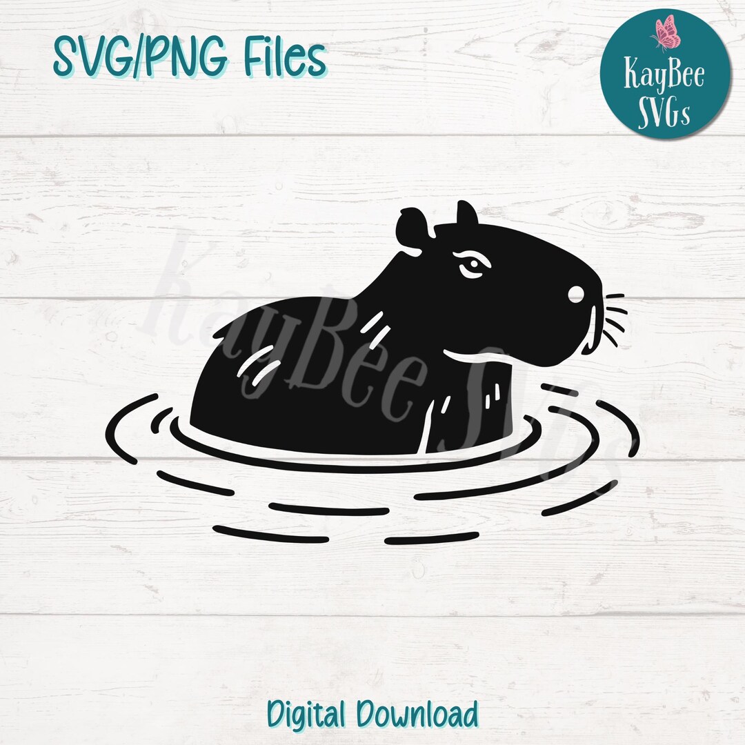 Swimming Capybara SVG PNG Clipart Cut Files for Cricut, Silhouette ...