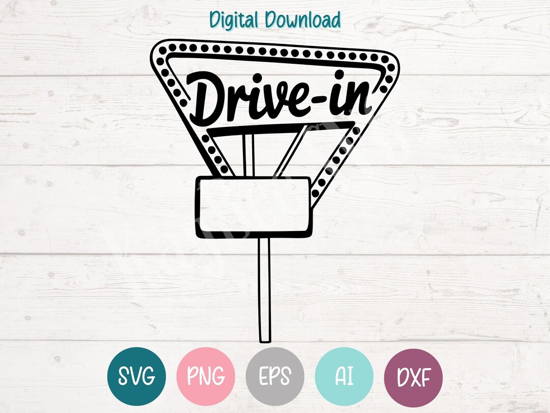 Drive-in Movie Neon Sign Clipart: SVG, PNG, JPG (digital) - Etsy