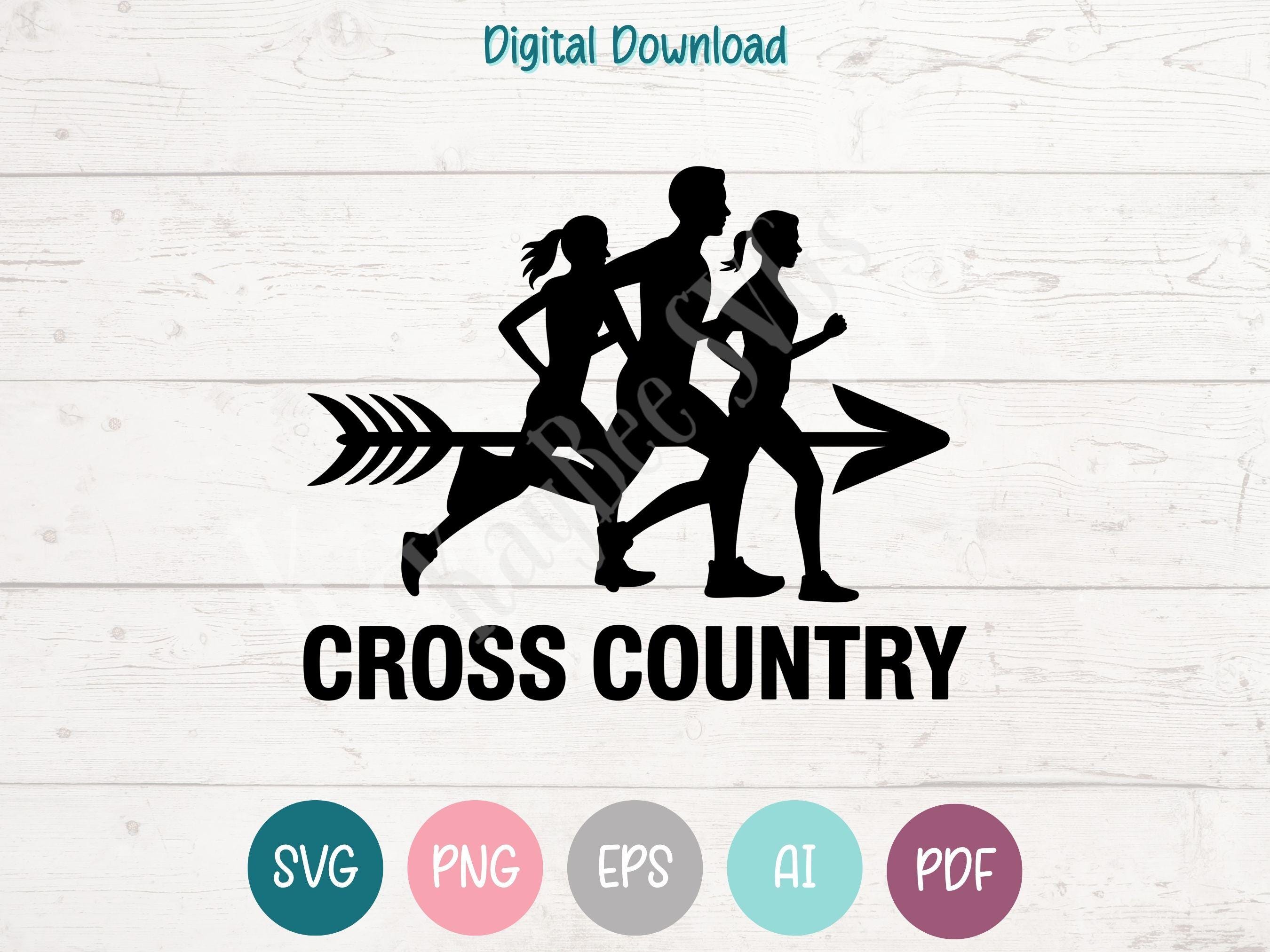 Cross Country SVG PNG Clipart Cut Files for Cricut, Silhouette, Laser ...