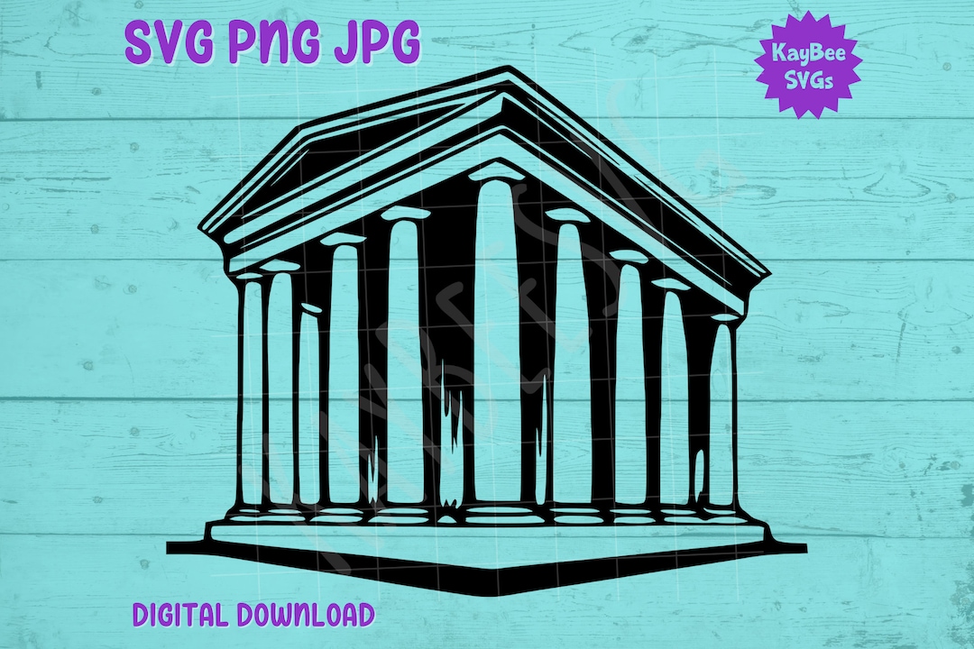 Greek Parthenon SVG PNG JPG Clipart Digital Cut File Download for Cricut Silhouette Sublimation ...