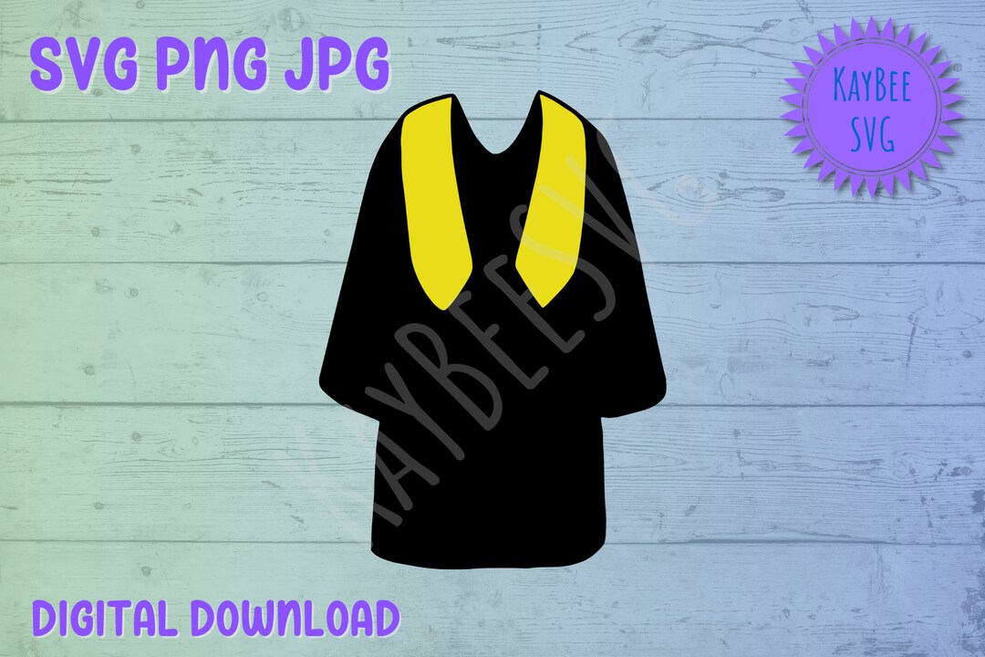 Graduation Robe SVG PNG JPG Clipart Digital Cut File Download for ...