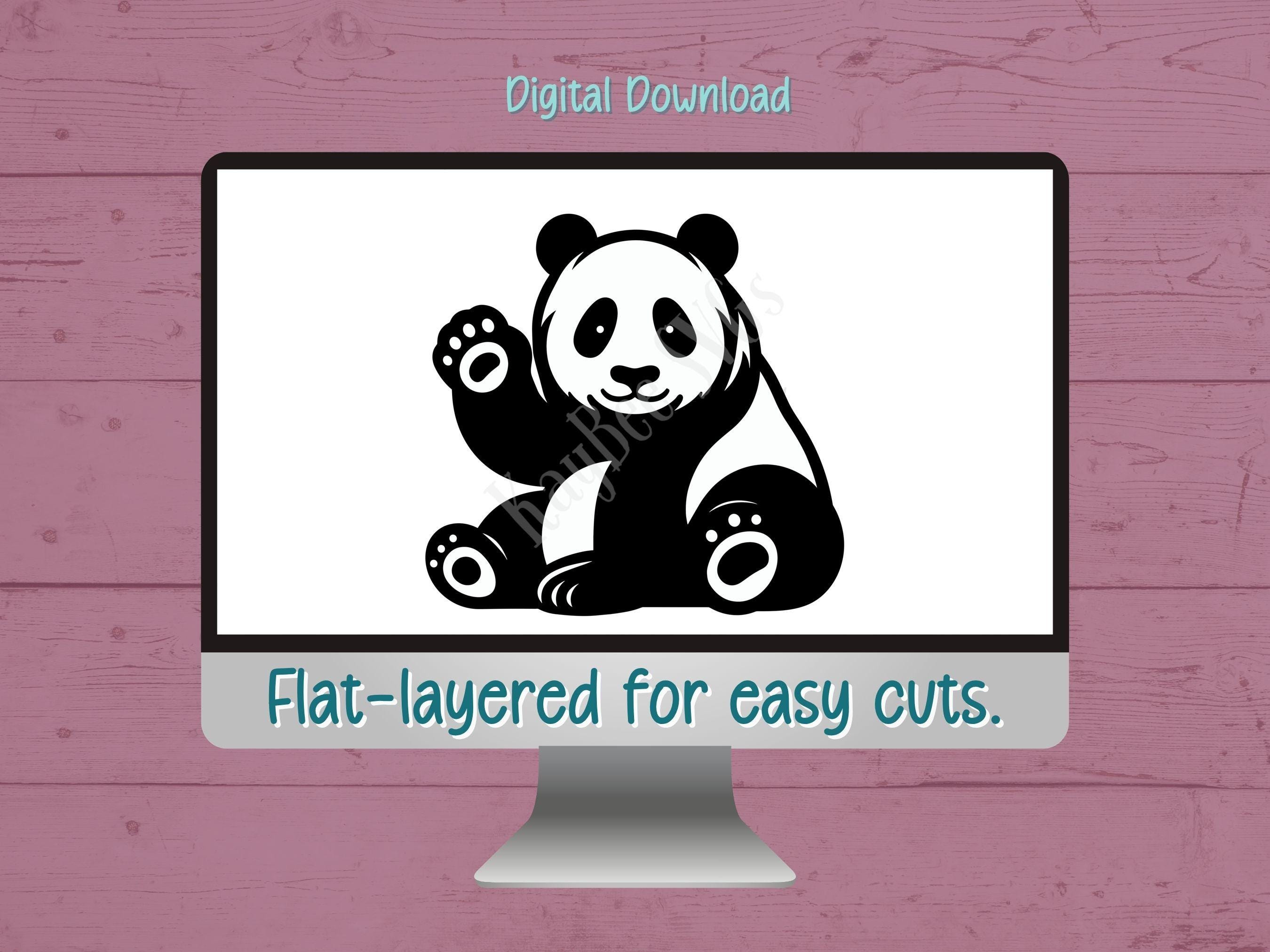Giant Panda SVG PNG Clipart Cut Files for Cricut, Silhouette, Laser ...