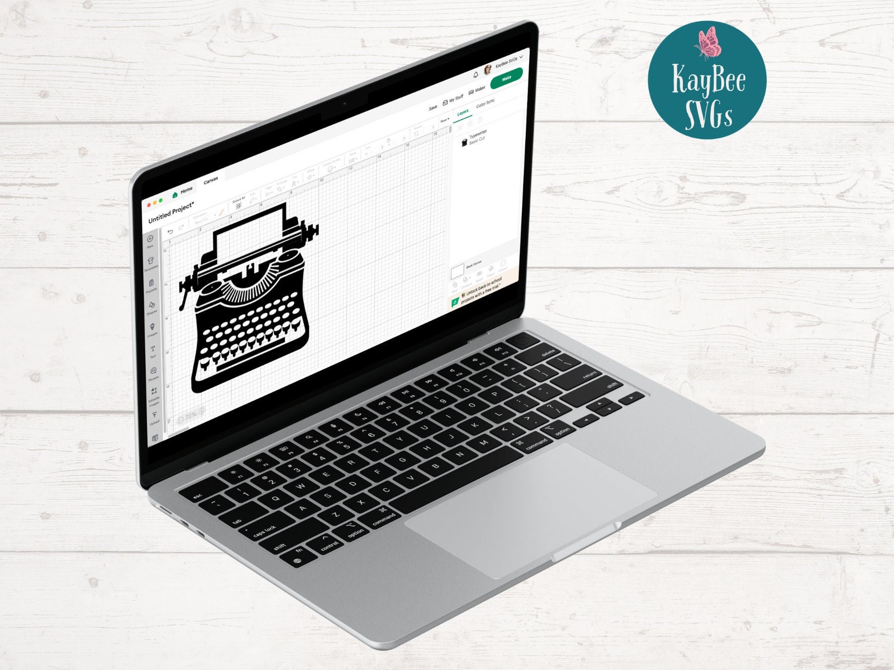 Typewriter SVG PNG Clipart Cut Files for Cricut, Silhouette, Laser ...
