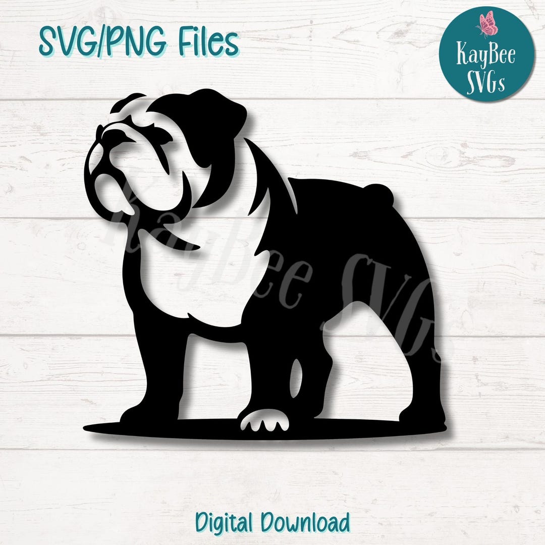 English Bulldog SVG Cut Files: Cricut, Silhouette (digital) - Etsy