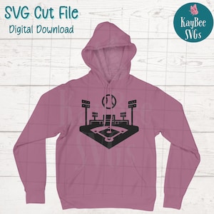Baseball Diamond SVG Cut File for Cricut, Silhouette, Digital Download ...