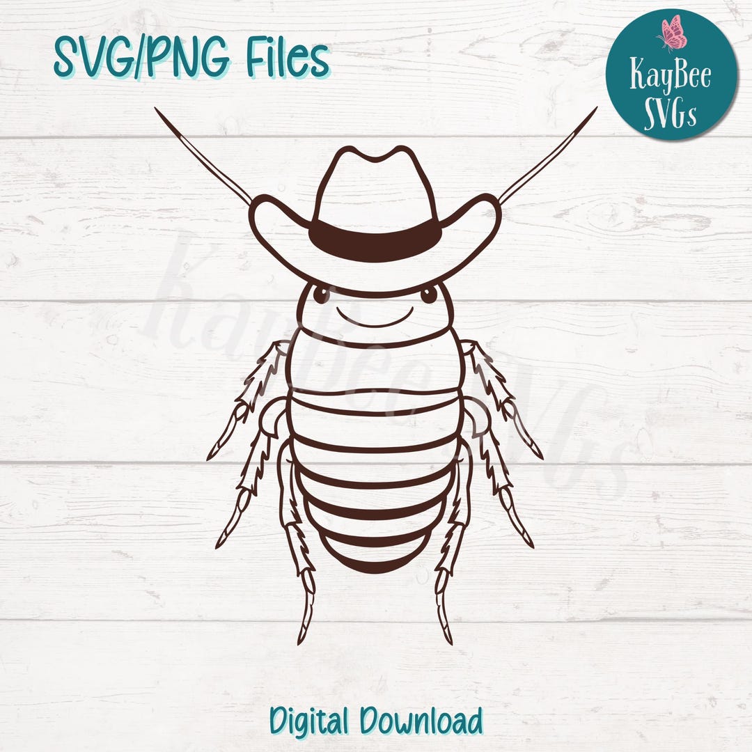 Cowboy Cockroach SVG: Clipart Cut Files for Cricut, Silhouette, Laser ...