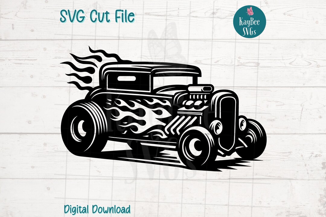 Classic Roadster Car SVG Cut File for Cricut, Silhouette, Digital ...