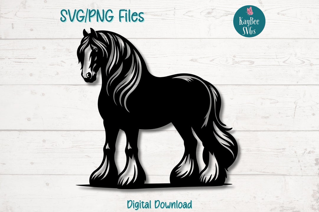Shire Horse SVG | PNG Cut Files for Cricut, Silhouette, Digital ...