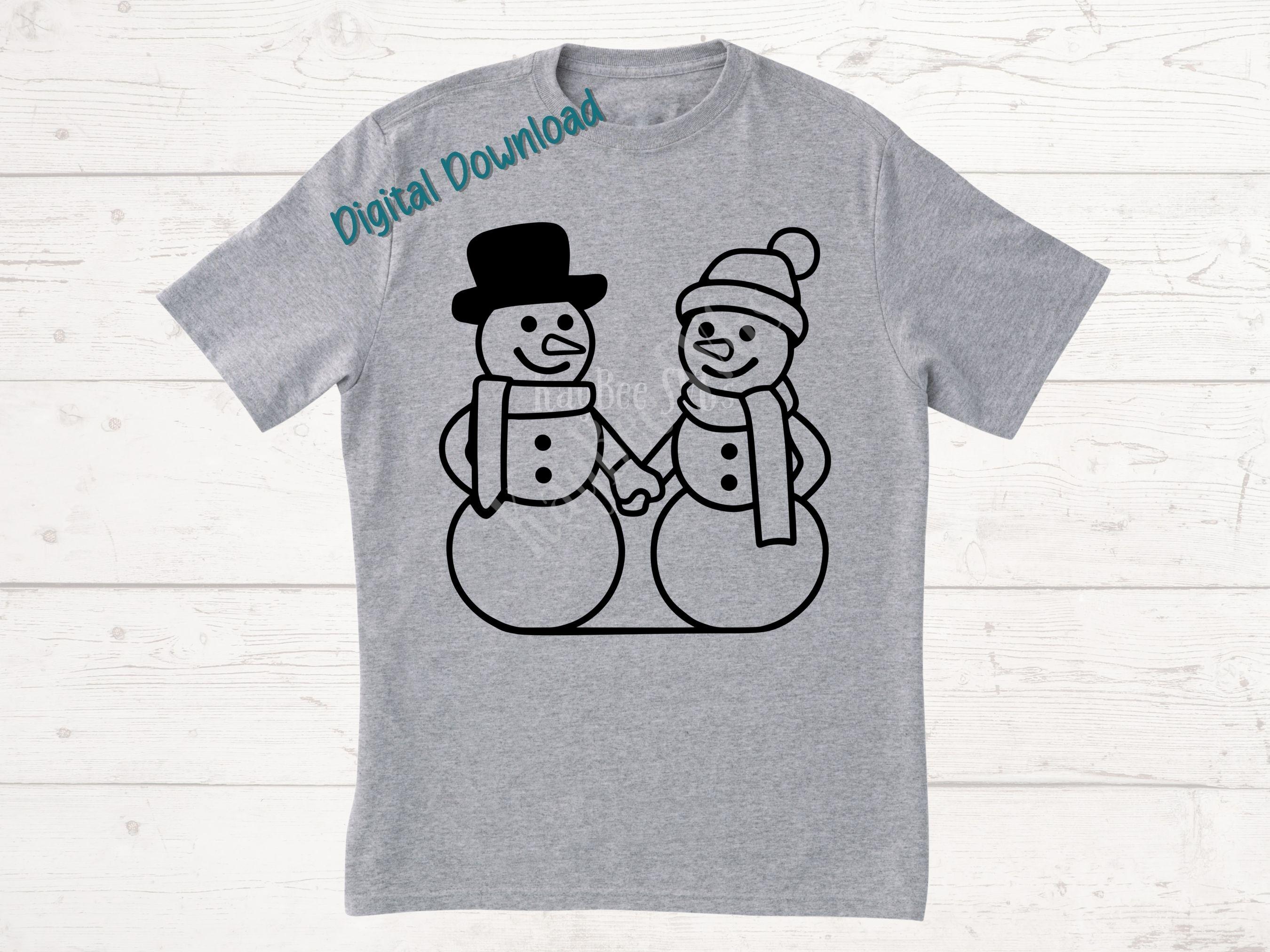 Snowman Couple SVG PNG Clipart Cut Files for Cricut, Silhouette, Laser ...