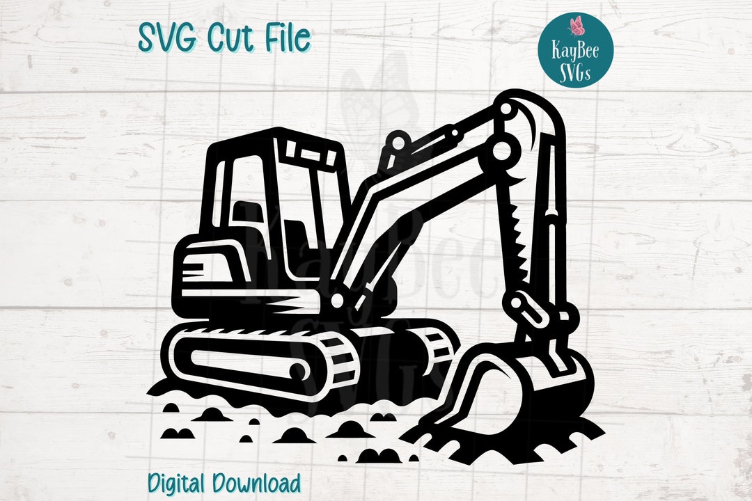 Backhoe SVG Cut File for Cricut, Silhouette, Digital Download ...