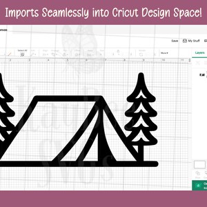 Camping Tent SVG Digital Cut File for Cricut, Silhouette, Engraving ...