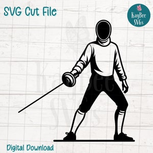 Fencer SVG Cut File for Cricut, Silhouette, Digital Download, Printable ...