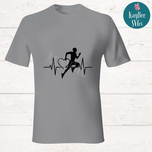 Heartbeat With Runner SVG PNG Cut Files for Cricut, Silhouette Digital ...
