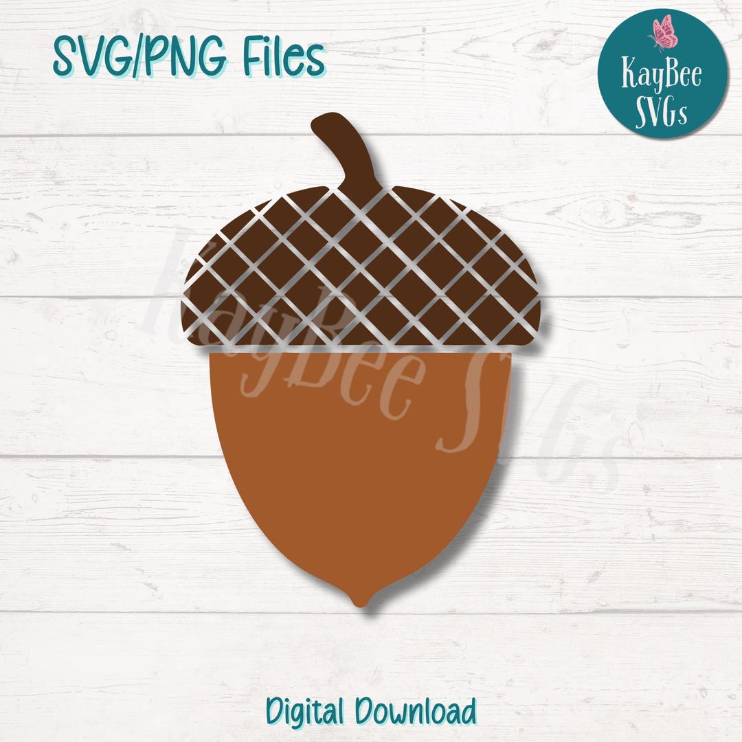 Acorn SVG PNG Cut Files for Cricut, Silhouette Digital Download, Laser ...