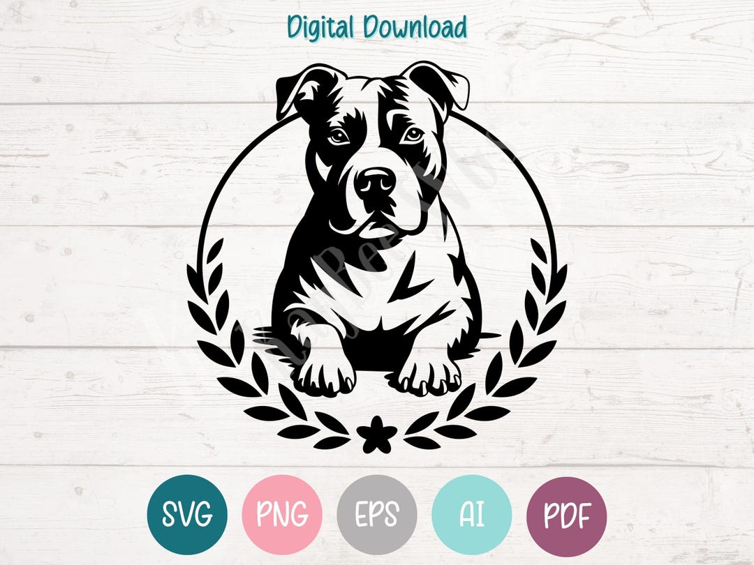 American Staffordshire Terrier SVG PNG Clipart Cut Files for Cricut ...
