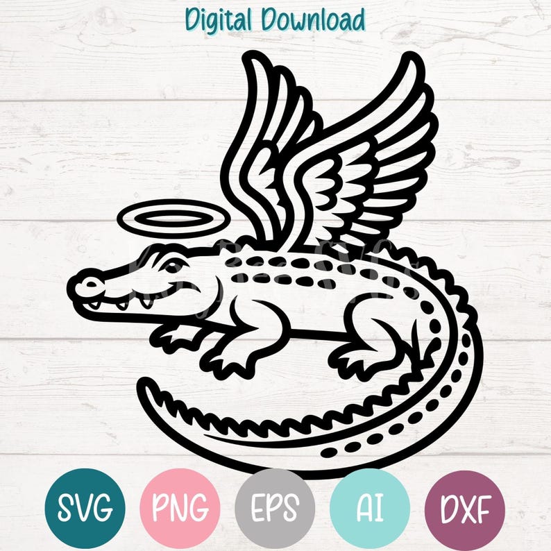 Angel Alligator SVG, Funny Christian Reptile Clipart (digital) - Etsy