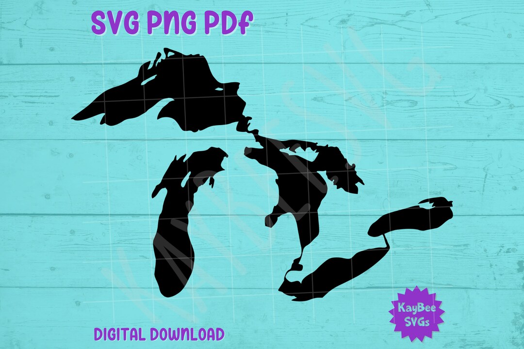 Great Lakes SVG PNG PDF Clipart Digital Cut File Download for Cricut ...