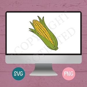 Corn on the Cob SVG PNG Cut Files for Cricut, Silhouette Digital ...