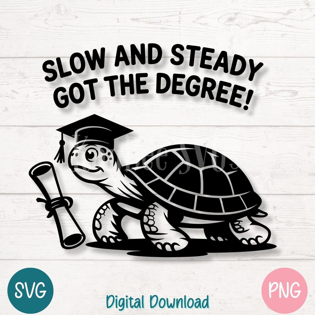 Turtle Graduation SVG PNG Clipart for Cricut, Silhouette, Sublimation ...