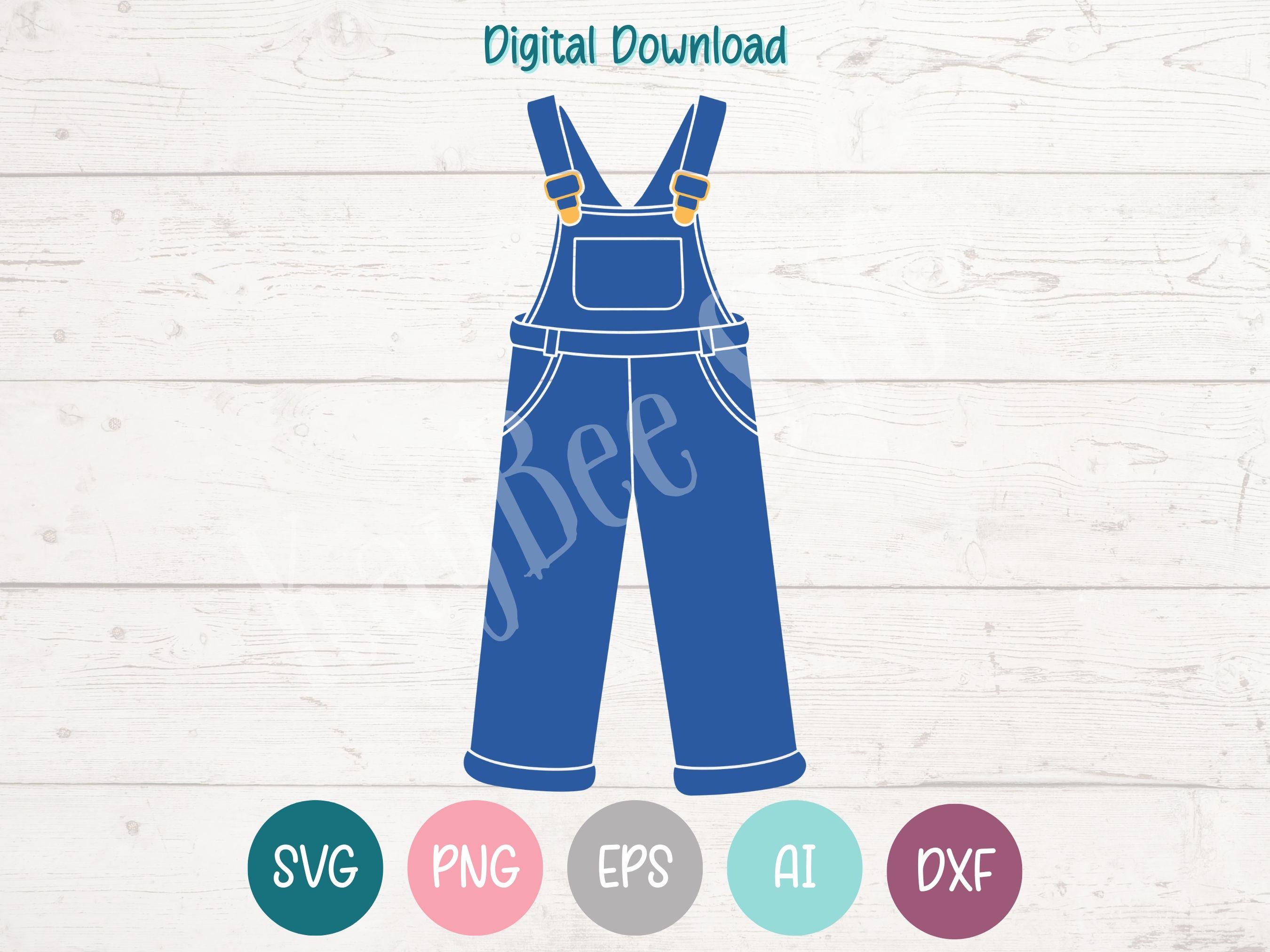 Denim Overalls SVG PNG Clipart Cut Files for Cricut, Silhouette, Laser ...