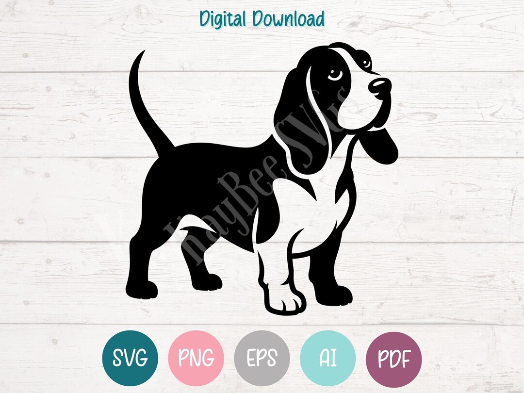 Bagle (basset Hound/beagle Mix) Dog SVG: Clipart Cut Files for Cricut ...
