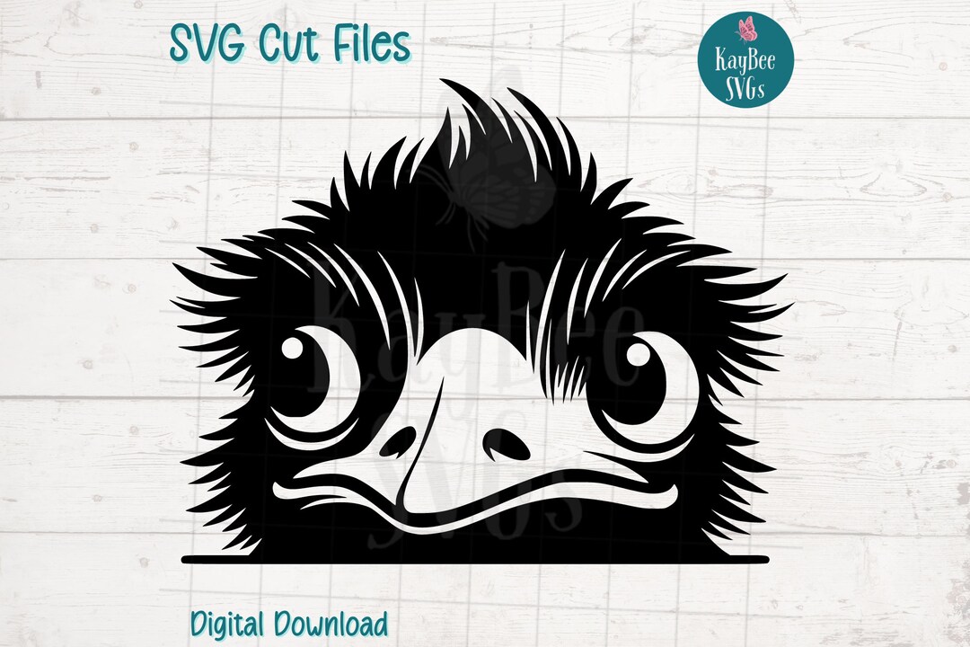 Peeking Emu SVG Digital Cut File for Cricut, Silhouette, Engraving ...