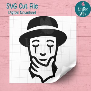 Mime Comedian SVG Digital Cut File for Cricut, Silhouette, Engraving ...