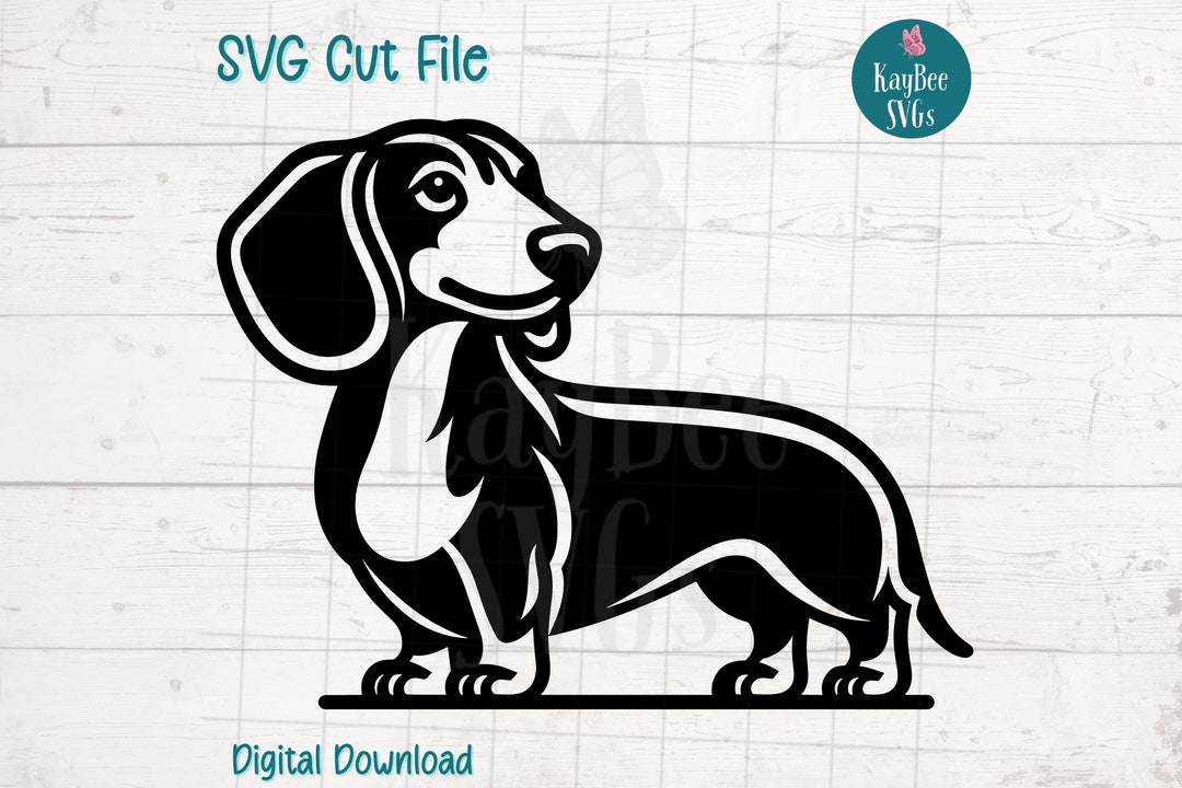 Dachshund Dog SVG Cut File for Cricut, Silhouette, Digital Download ...