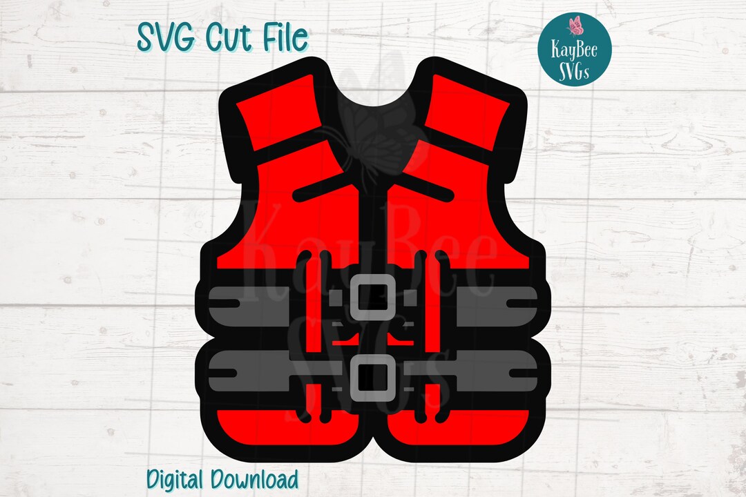 Life Jacket SVG Cut File for Cricut, Silhouette, Digital Download ...