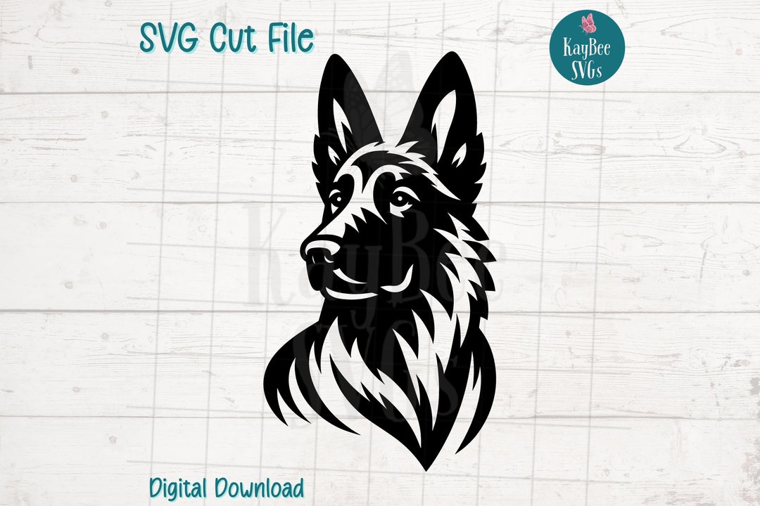 Dutch Shepherd Dog SVG Cut File for Cricut, Silhouette, Digital ...