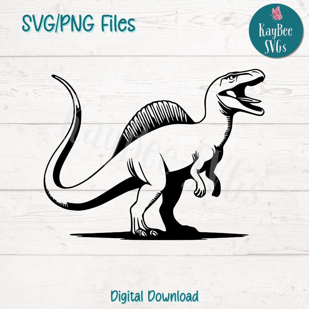 Spinosaurus Dinosaur SVG PNG Cut Files for Cricut, Silhouette Digital ...