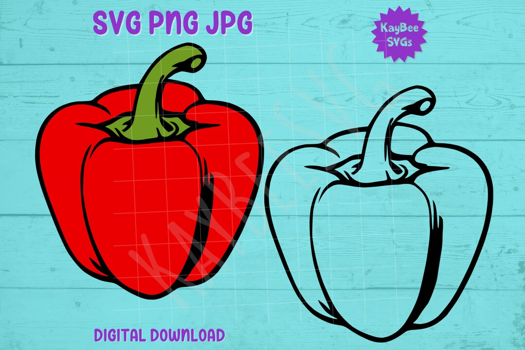 Bell Pepper SVG PNG JPG Clipart Digital Cut File Download for Cricut ...