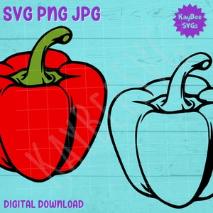 Bell Pepper SVG PNG JPG Clipart Digital Cut File Download for Cricut ...