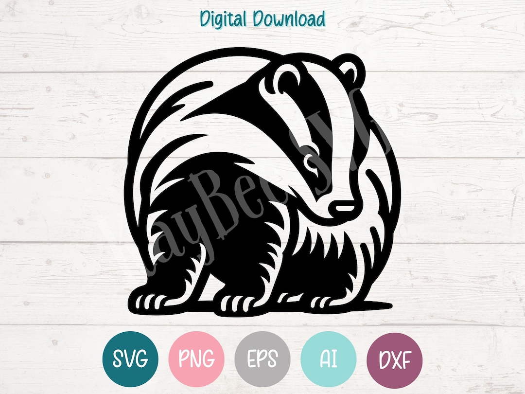Badger SVG PNG Cut Files for Cricut, Silhouette Digital Download, Laser ...