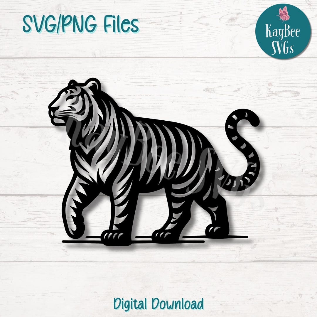Tiger SVG PNG Clipart Cut Files for Cricut, Silhouette, Laser Engraving ...