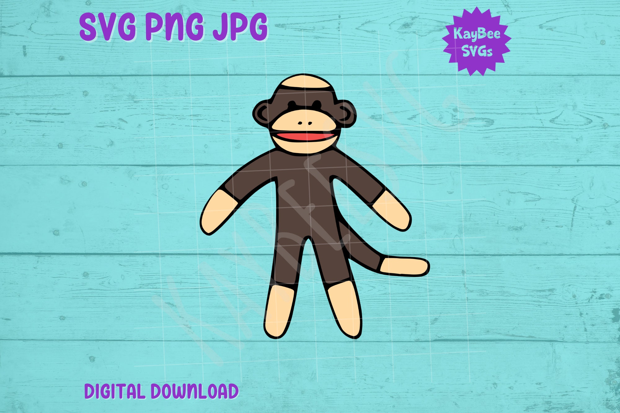 Sock Monkey Face Clip Art