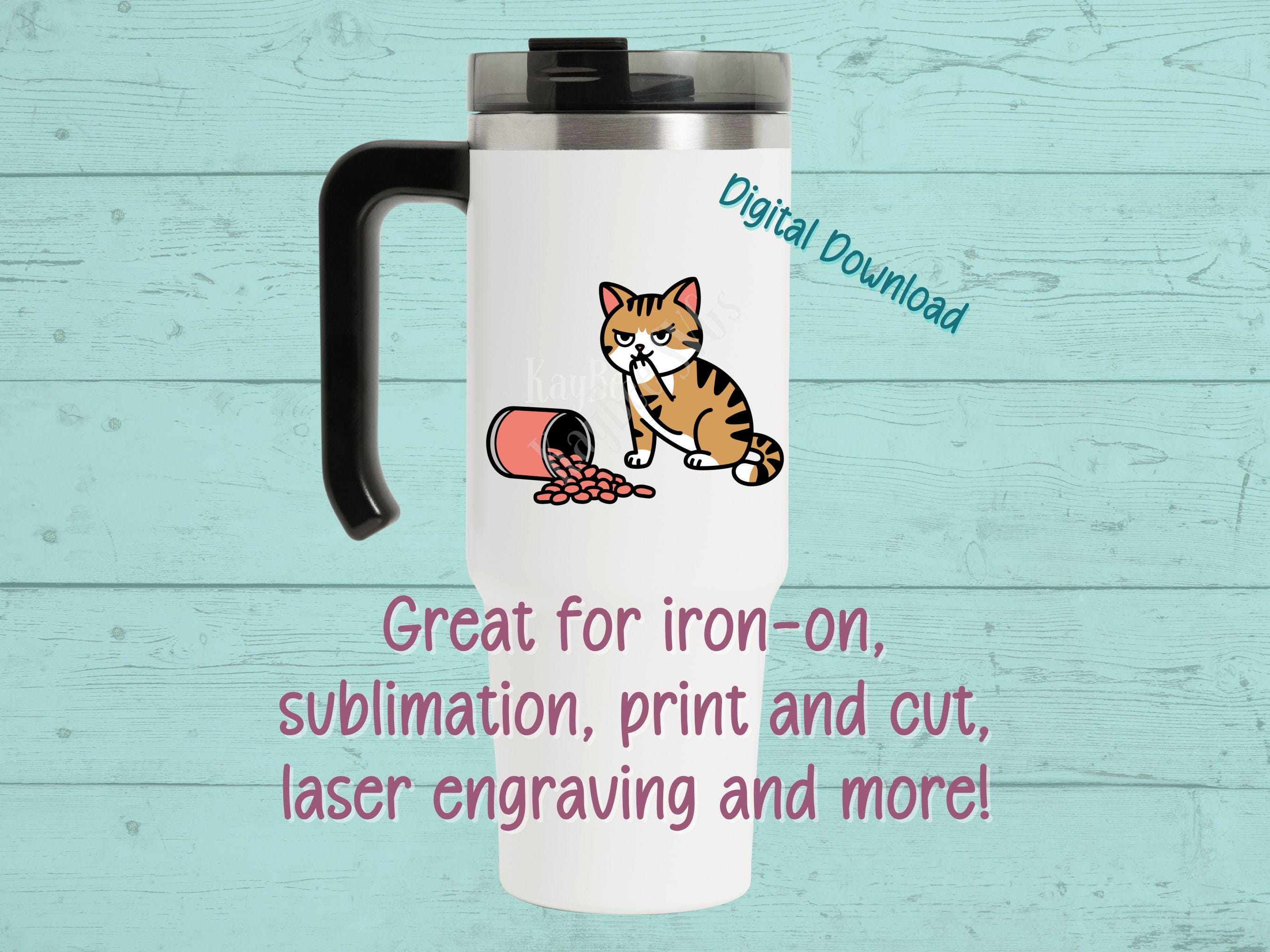 Cat Spilling Beans SVG Clipart: Cricut & Silhouette Cut Files (digital ...
