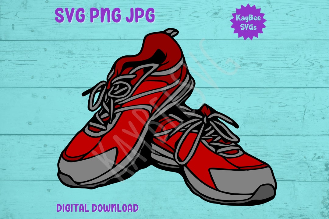 Athletic Running Shoes SVG PNG JPG Clipart Digital Cut File Download ...