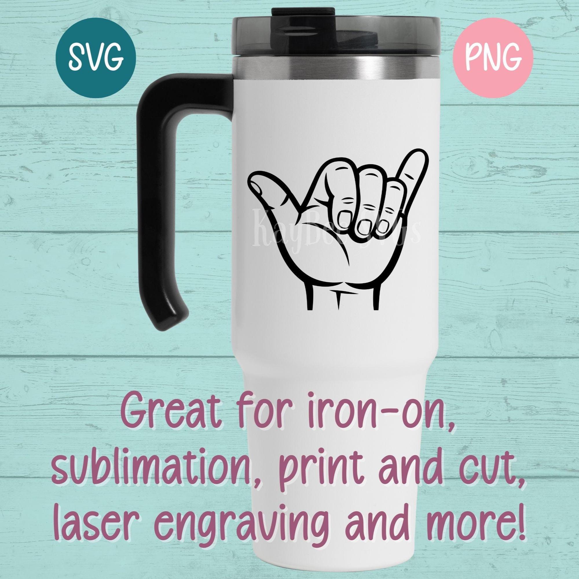 Shaka Hand SVG PNG Clipart Cut Files for Cricut, Silhouette, Laser ...